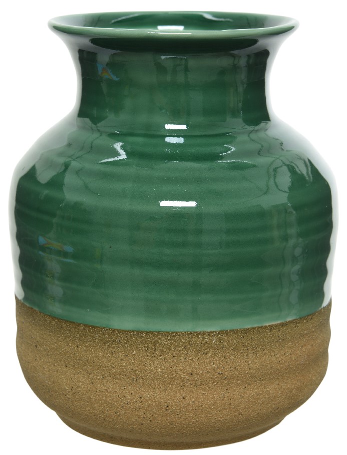 Vase vert en porcelaine H17,5cm | Vases | Pier Import